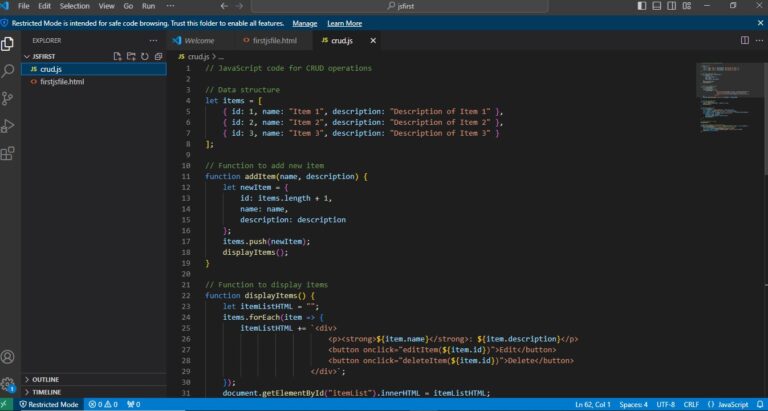 Mastering Javascript Crud Operations A Practical Tutorial With Code Examples